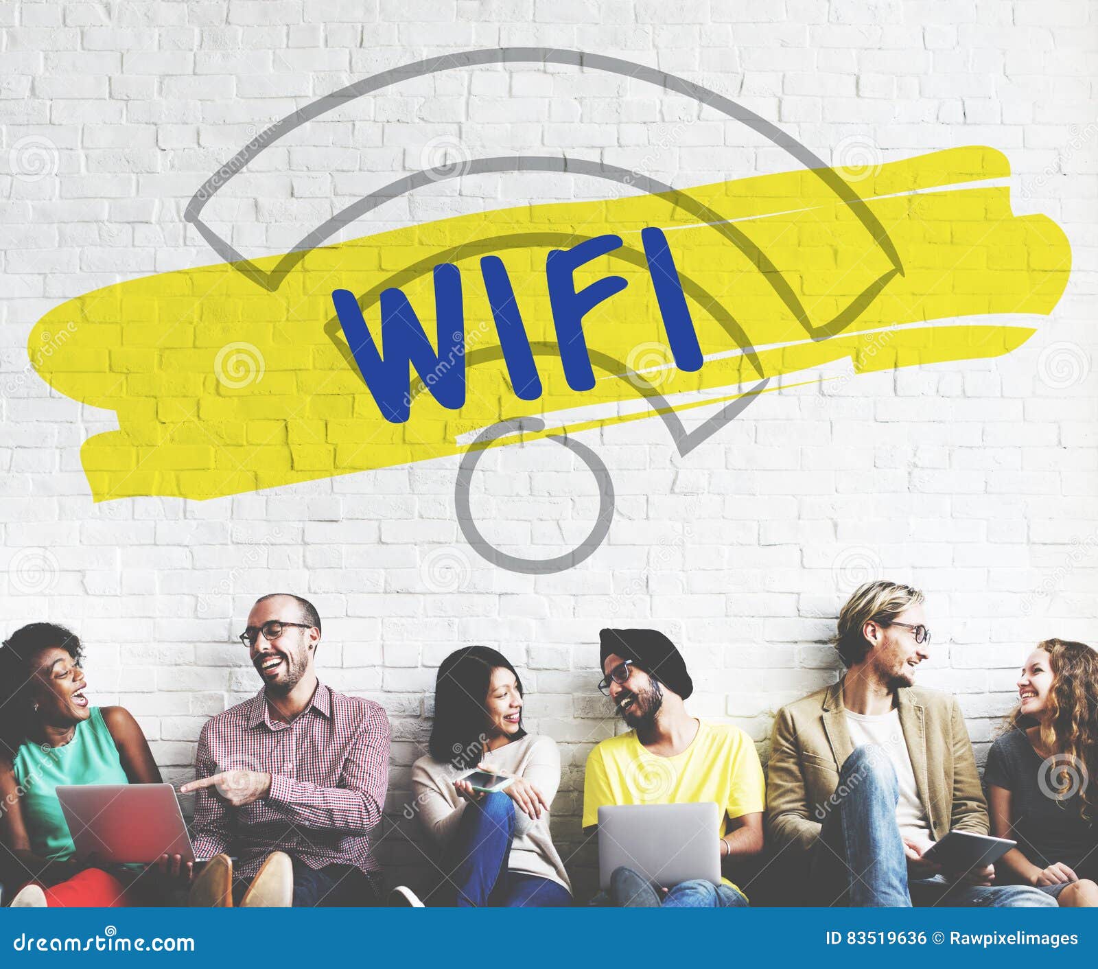 People Friendship Togetherness Technology Digital Device Concept Stock ...