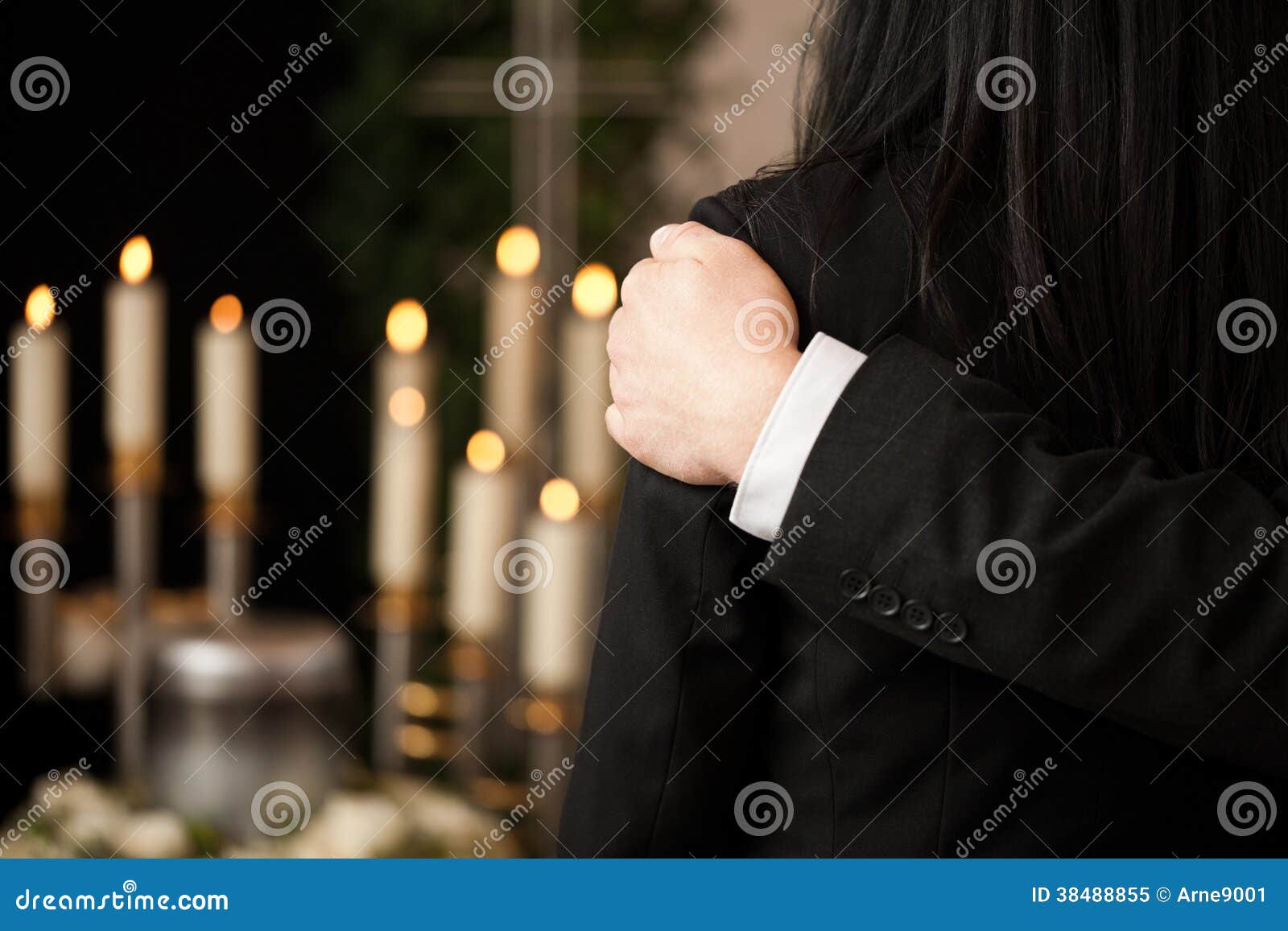 People at Funeral Consoling Each Other Stock Image - Image of inurned ...