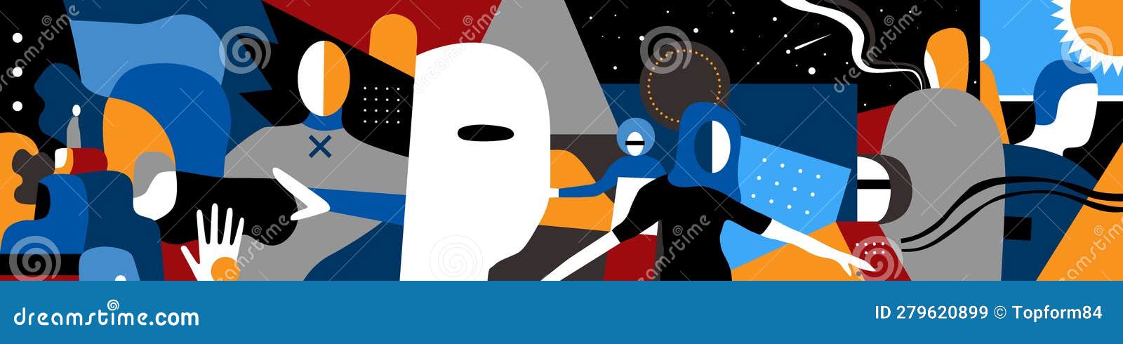 People of the Future , Virtual Reality - Abstract Vector Illustration ...