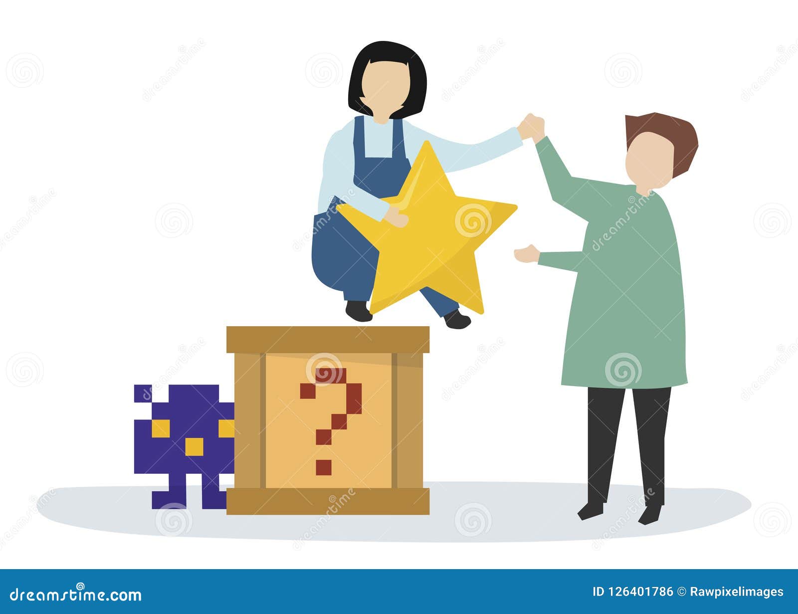 People with Gaming Icons Illustration Stock Vector - Illustration of ...