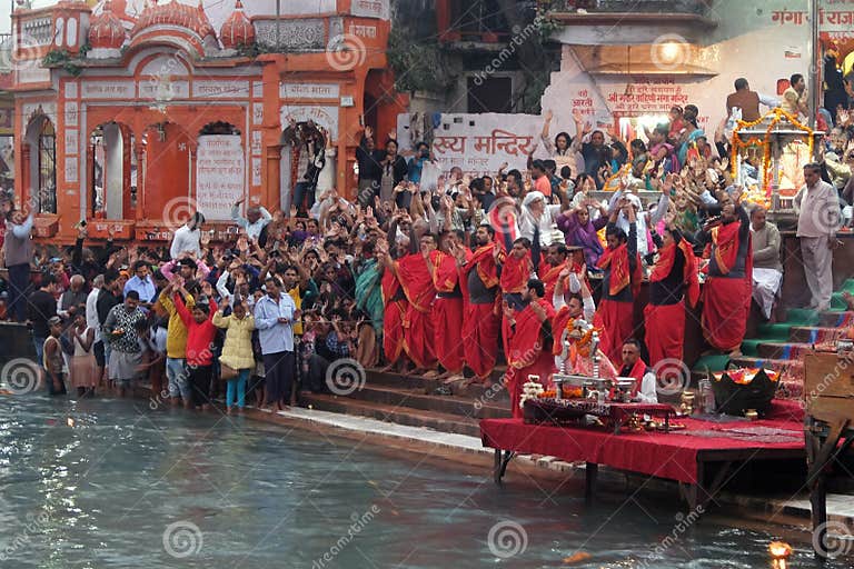 People On The Ganga River Embankment Har Ki Pauri Har Ki Pauri Is A