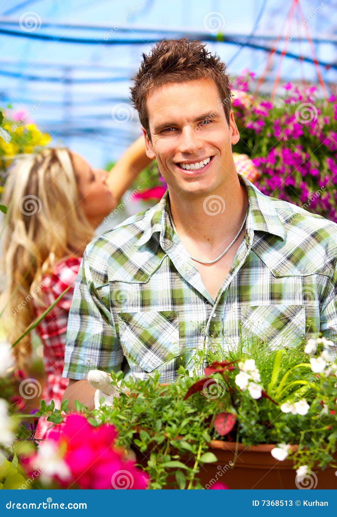 People in the garden stock image. Image of family, graft - 7368513