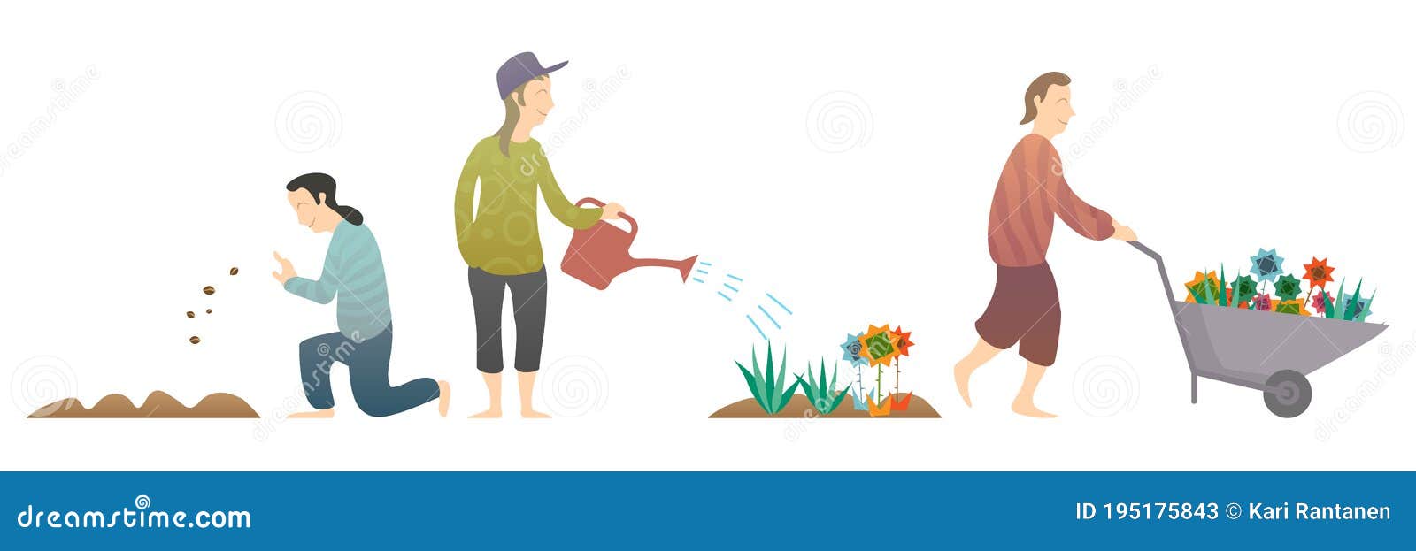People Gardening Stock Vector Illustration Of Farming 195175843