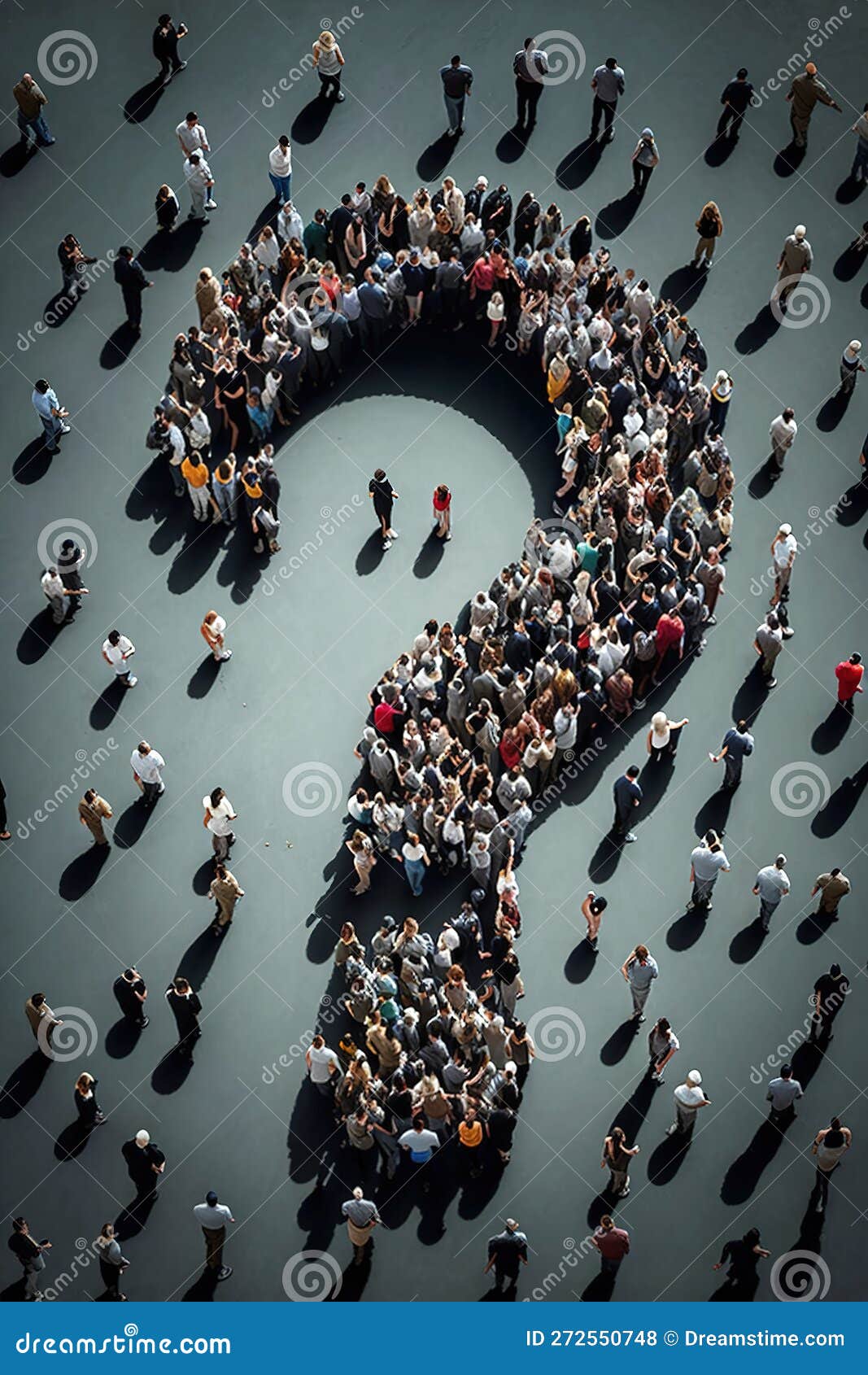 People Gathered Together in the Form of Question Mark. Stock ...