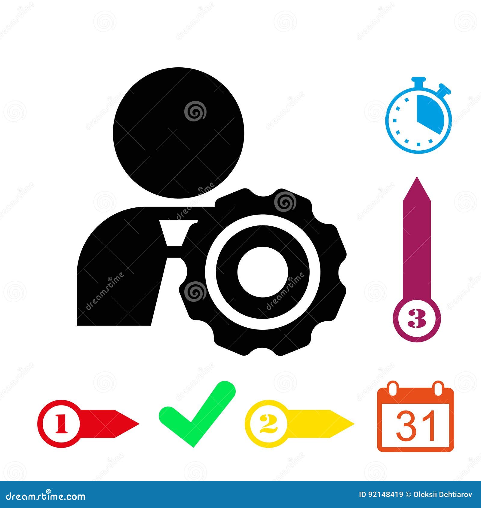 People Gear Icon Stock Vector Illustration Flat Design Stock Vector ...