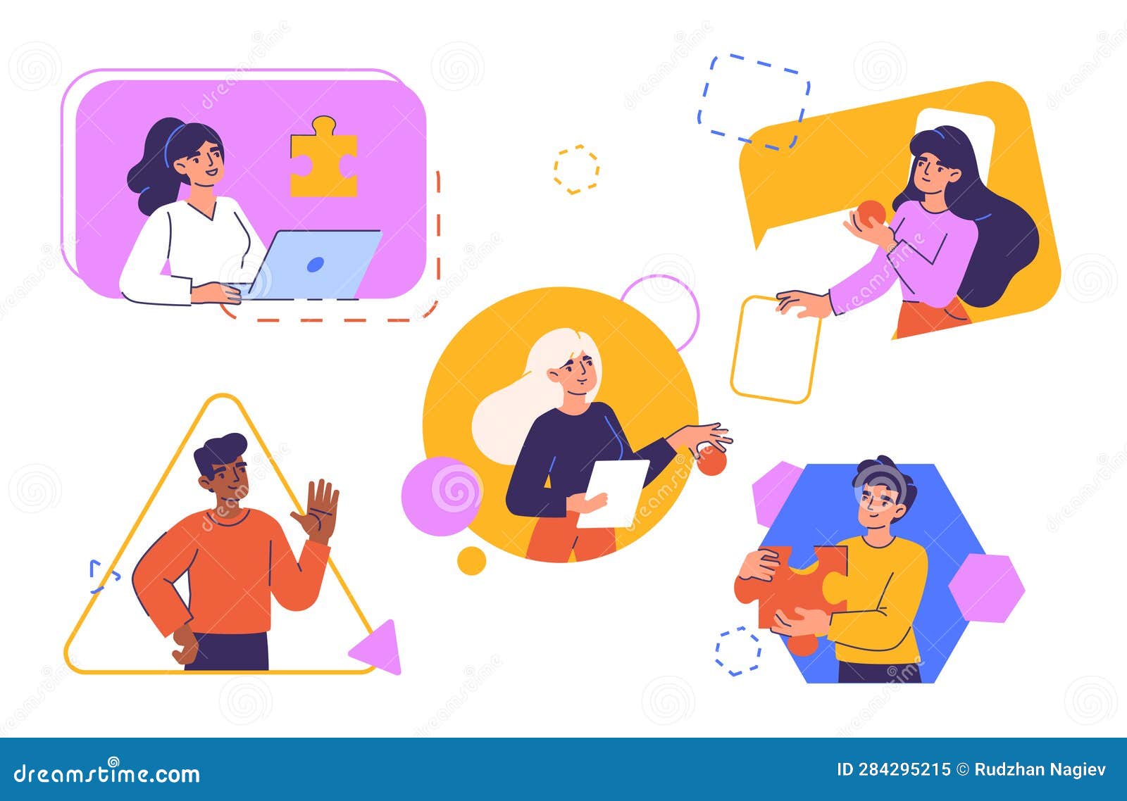 People in Geometric Shapes Vector Concept Stock Vector - Illustration ...