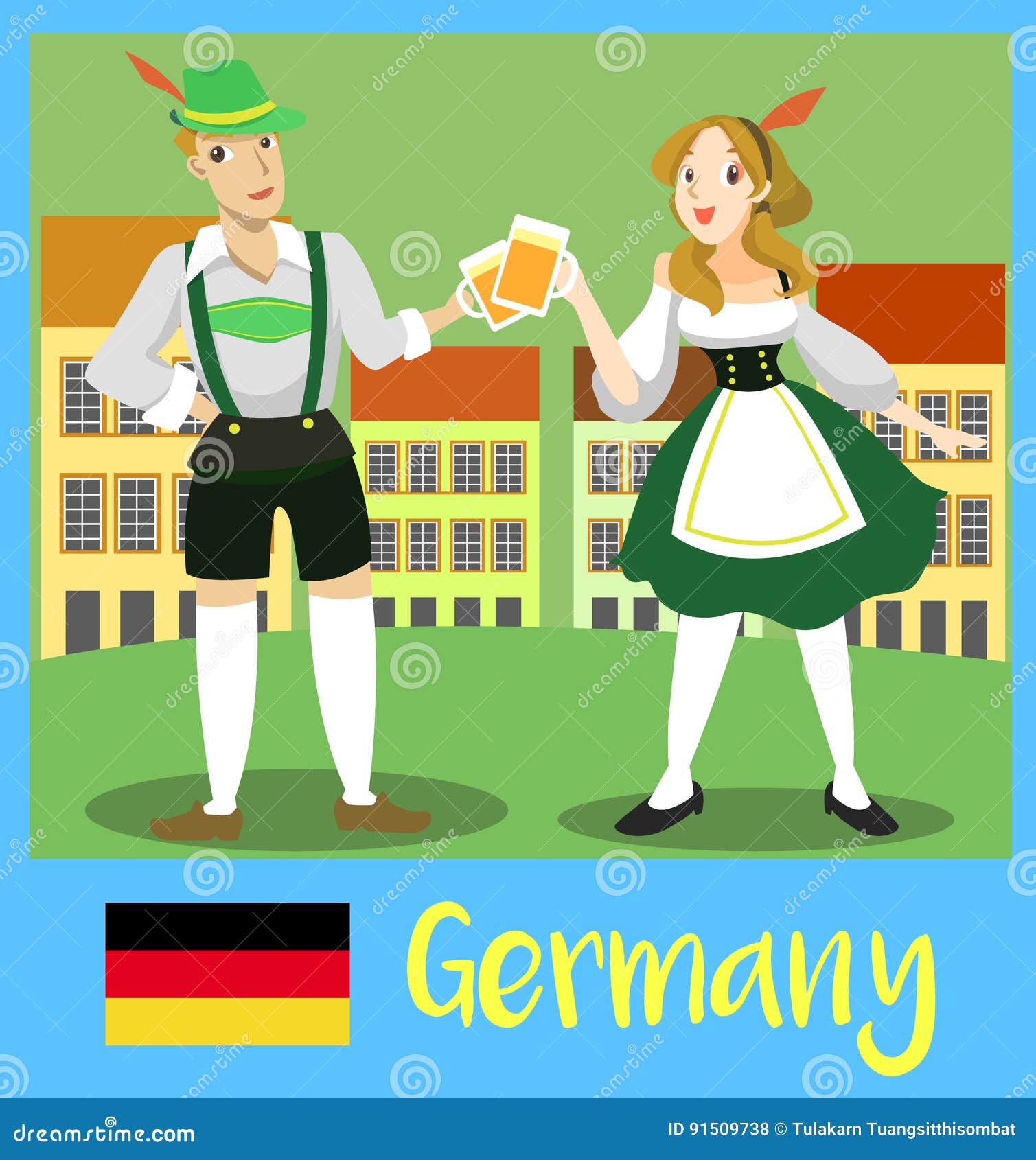 People of Germany stock vector. Illustration of beautiful - 91509738