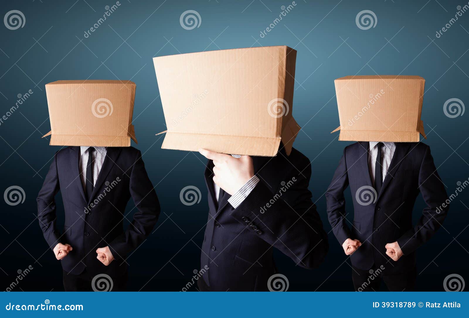 People Gesturing with Empty Box on Their Head Stock Image - Image of ...
