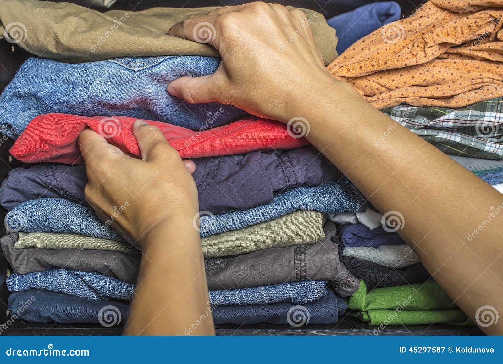 People Get Clothes Out of the Closet Stock Image - Image of person ...