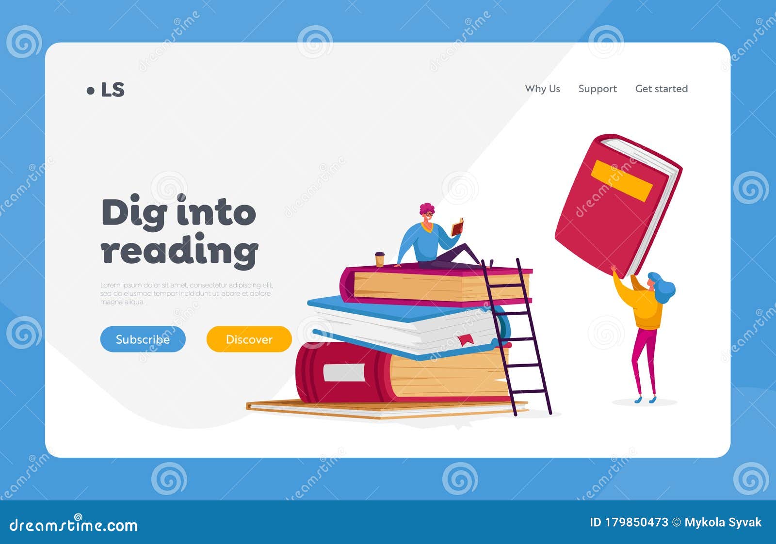 People Get Education, Gaining Knowledge, Reading Hobby Landing Page ...