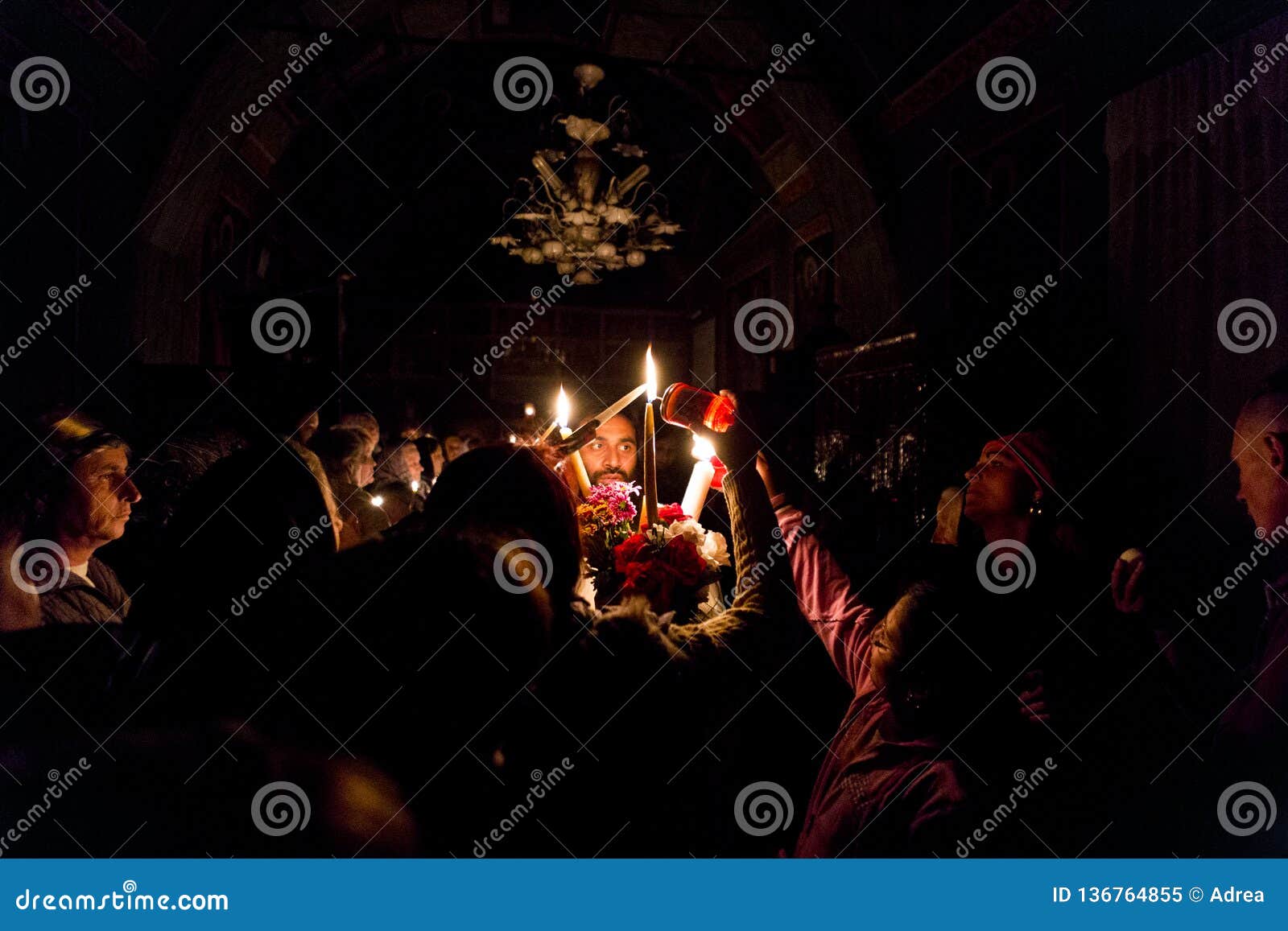 People Getting Light from the Priest in Easter Mass Editorial Image ...