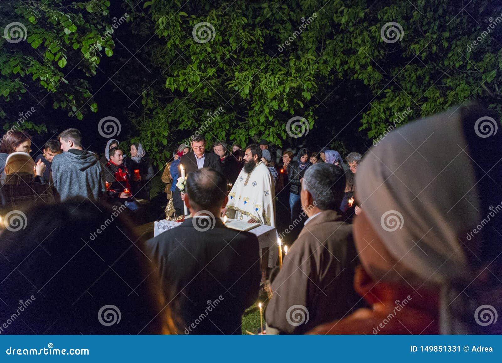 People Getting Light from the Priest in Easter Mass Editorial Photo ...