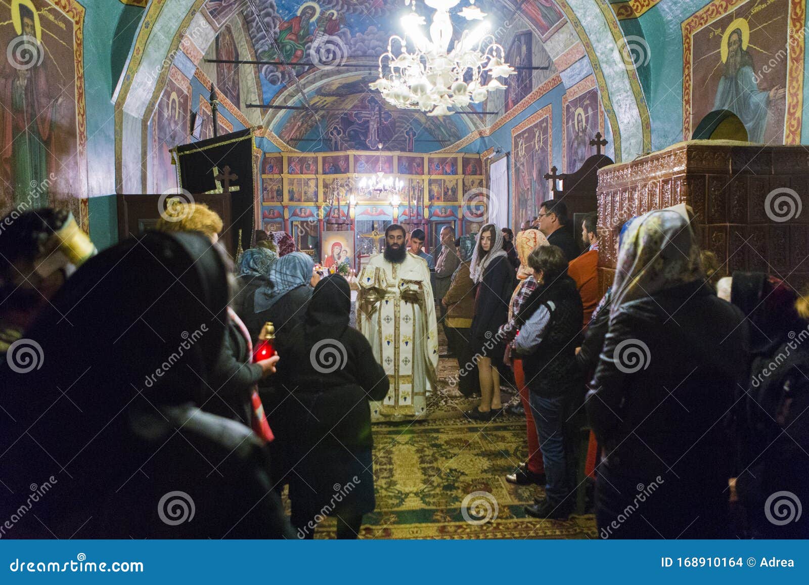 People Getting Light from the Priest in Easter Mass Editorial Stock ...