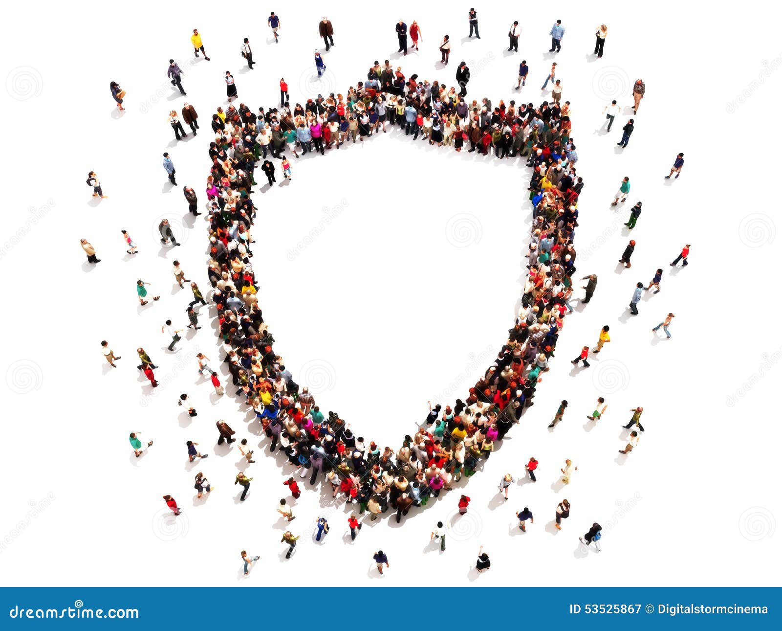 People Getting Security or Protection. Stock Illustration ...