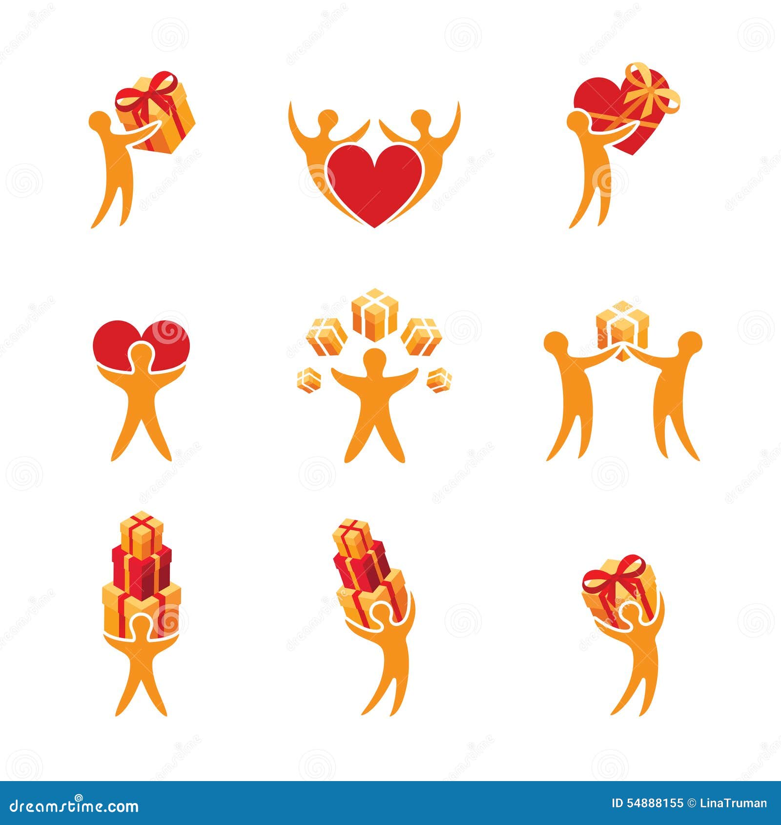 People with gifts stock vector. Illustration of collection - 54888155