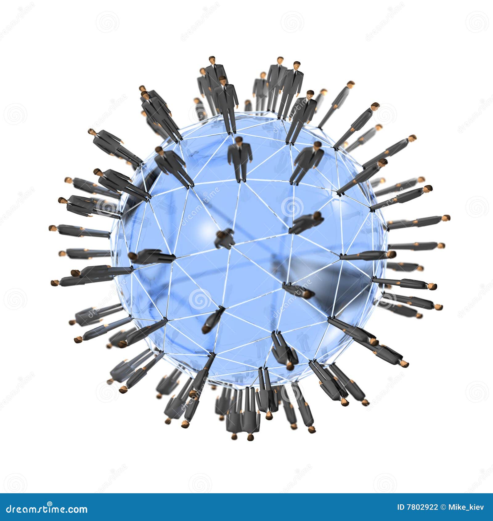 People in global network stock illustration. Illustration of chain ...