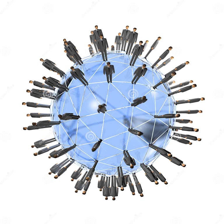 People in global network stock illustration. Illustration of chain ...