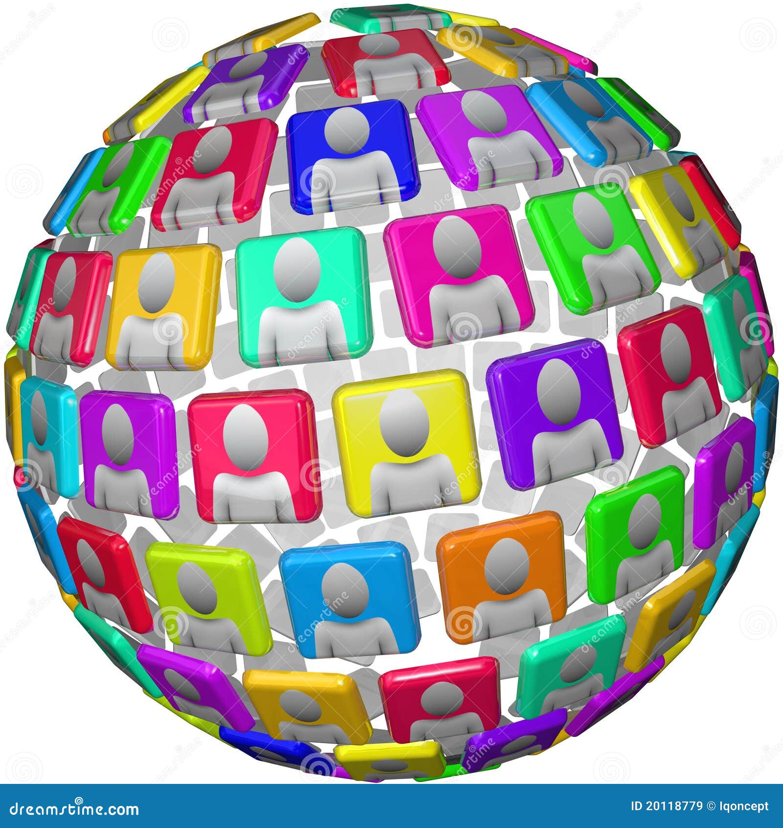People in Global Social Network Sphere Stock Illustration ...