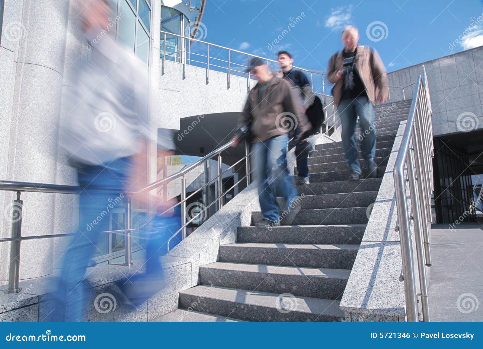 People Go Down on Concrete Ladder Stock Photo - Image of ladder, motion ...
