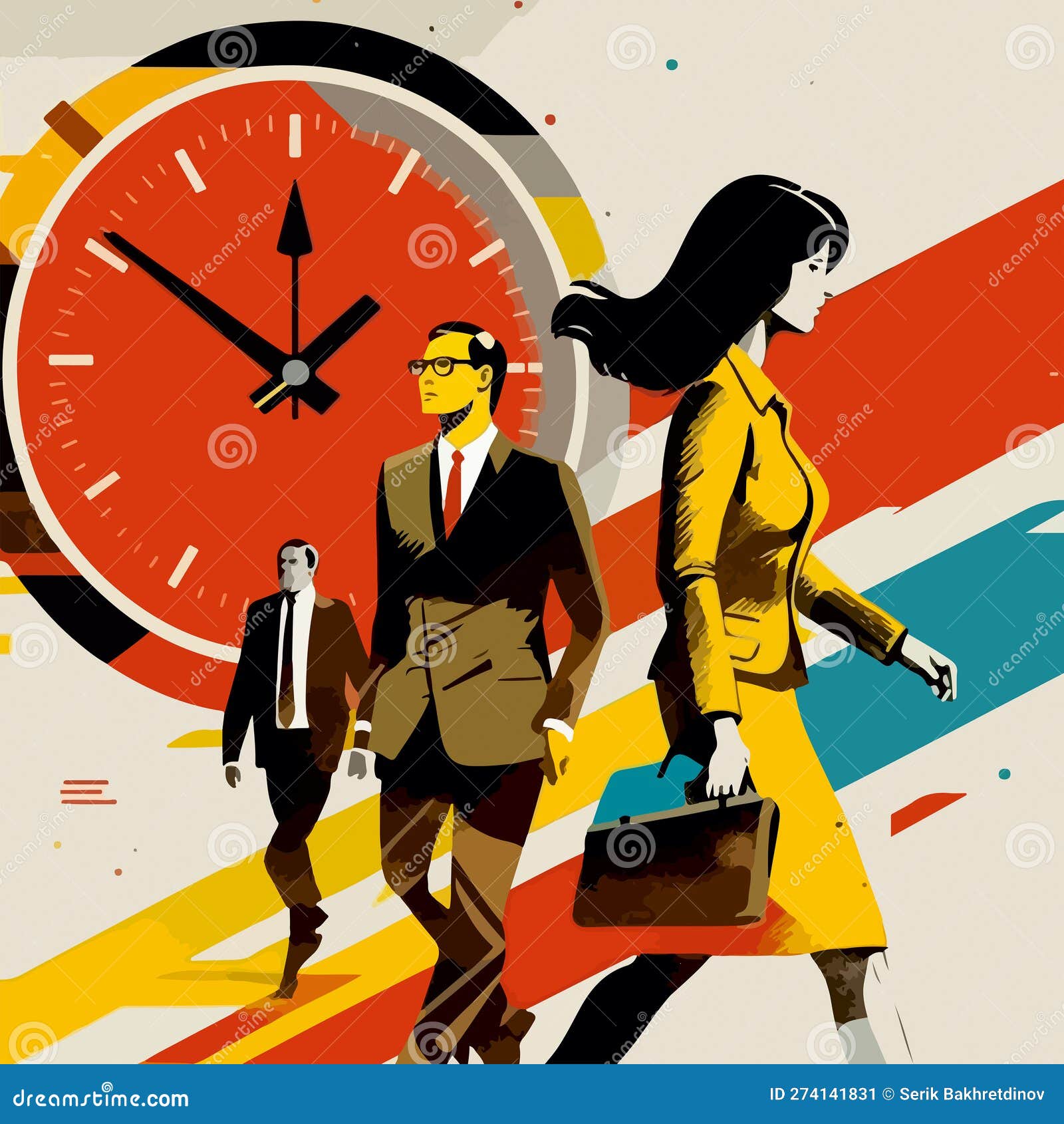 Work Against Time. Efficiency In Working Time. Businessman Working With ...