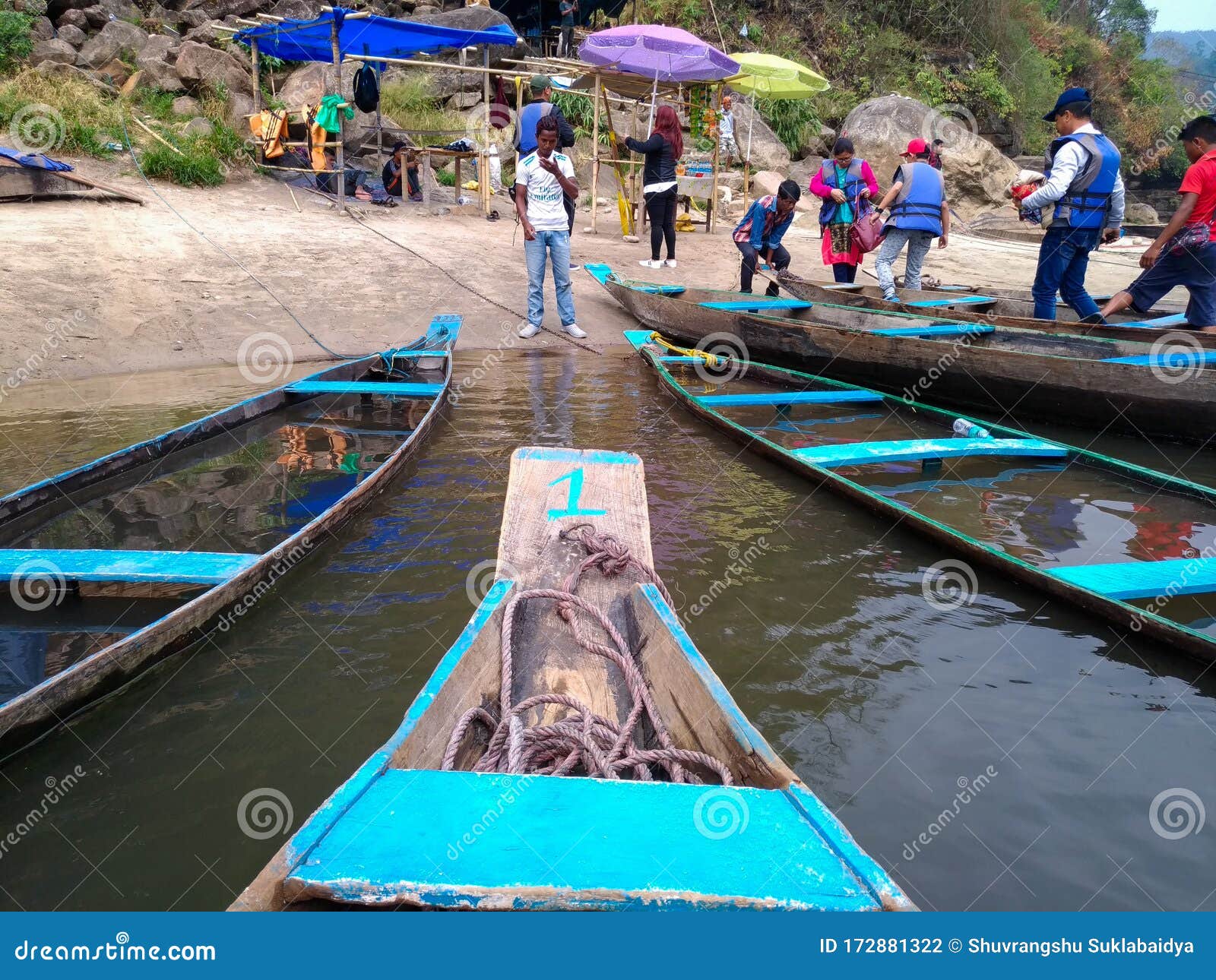 People Going for Boat Ride at Umngot River , Dawki . Editorial ...
