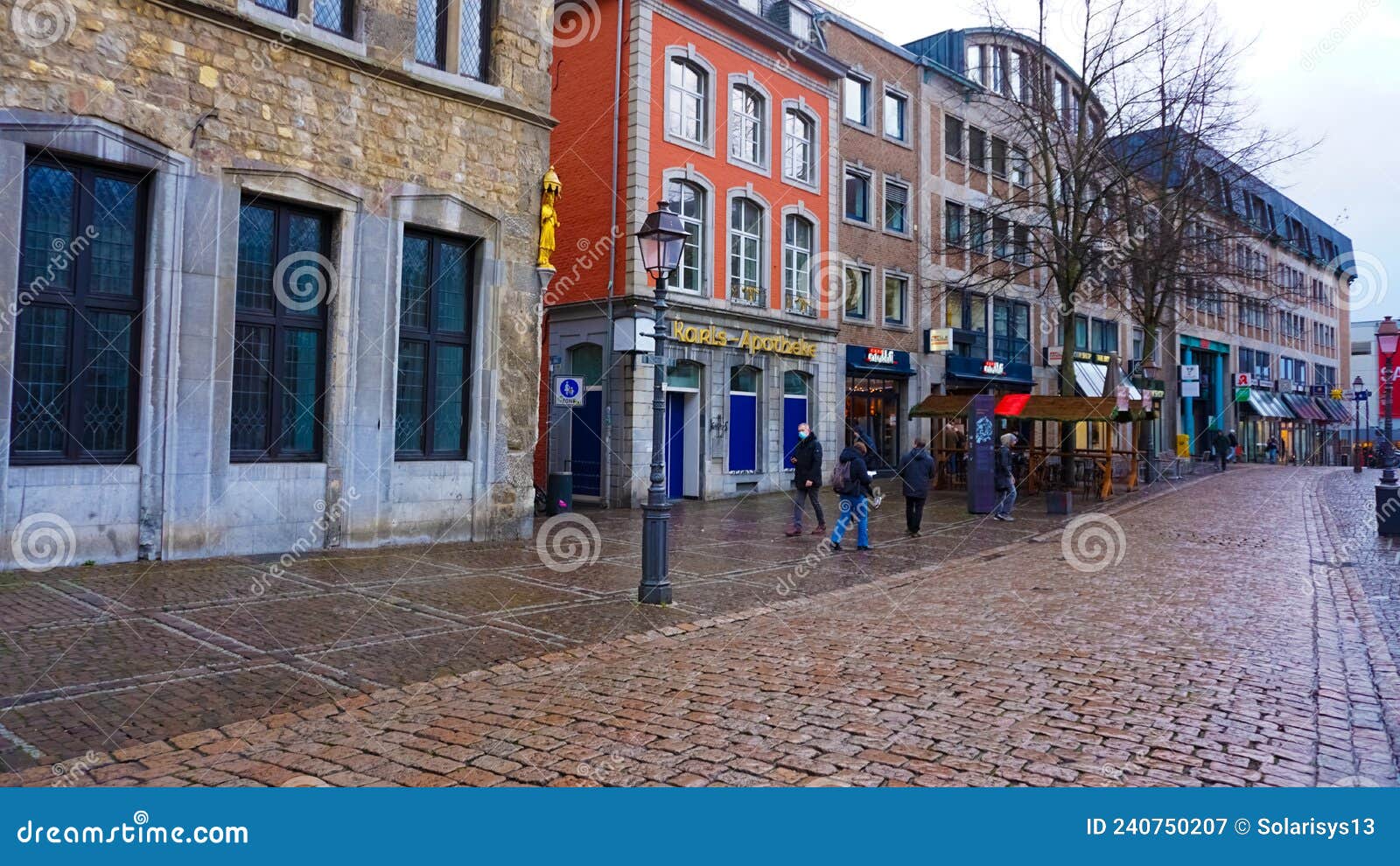 People Going at Old Town at Aachen, Germany Editorial Photography ...
