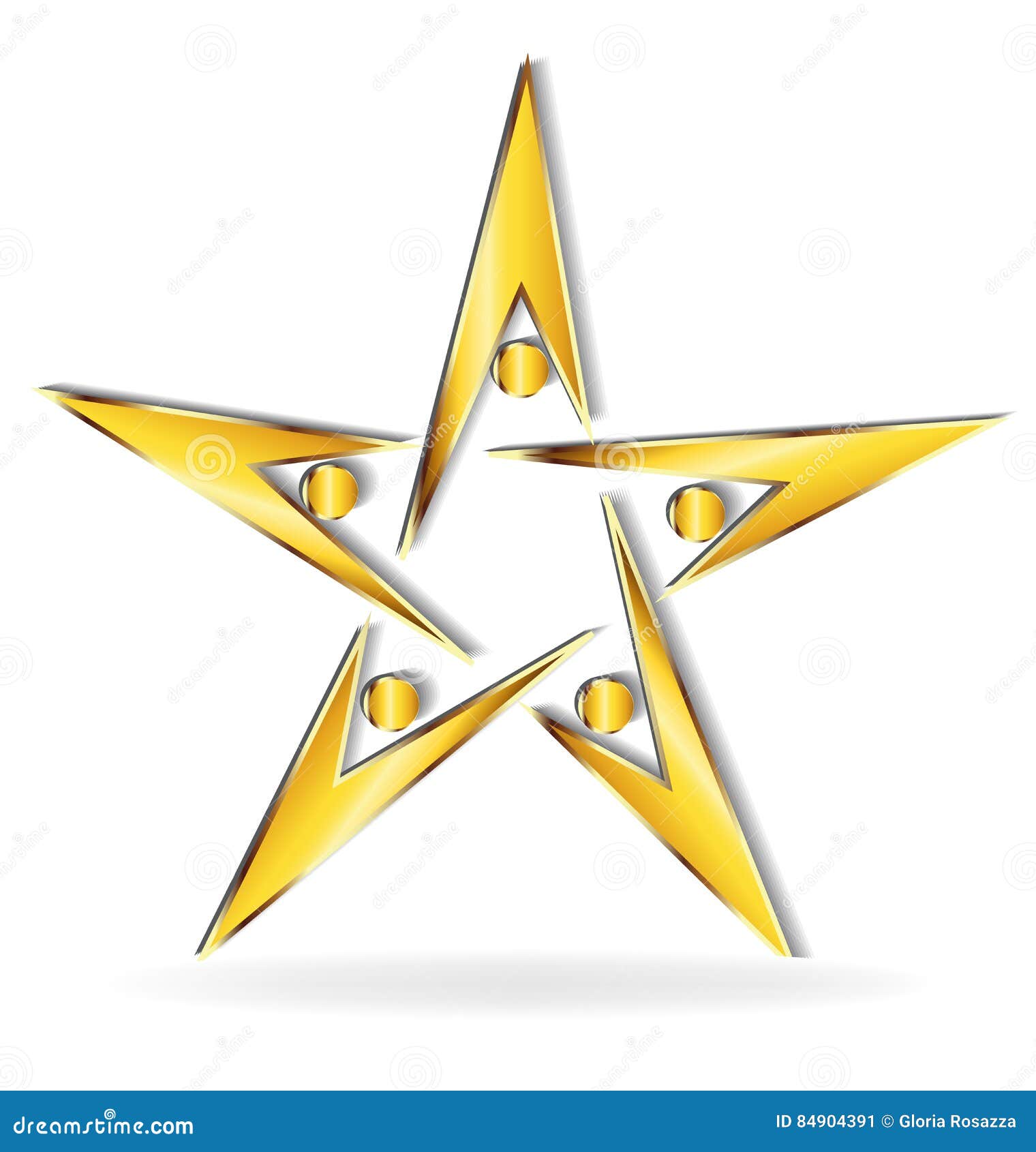 People gold star teamwork stock vector. Illustration of communication ...