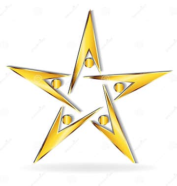 People gold star teamwork stock vector. Illustration of communication ...