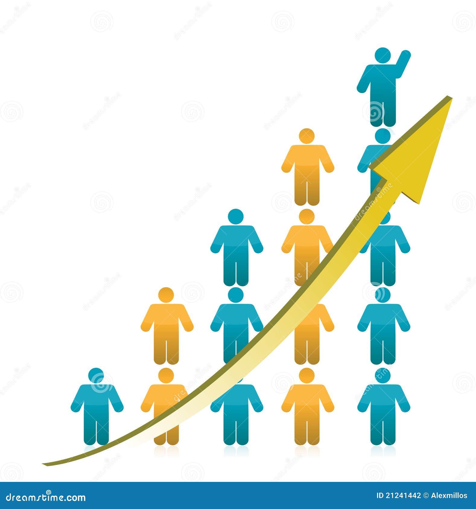 People Graph Showing Growth Illustration Stock Vector - Illustration of ...
