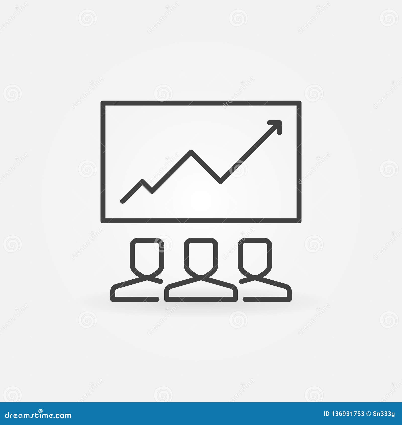People and Graph Vector Icon in Outline Style Stock Vector ...