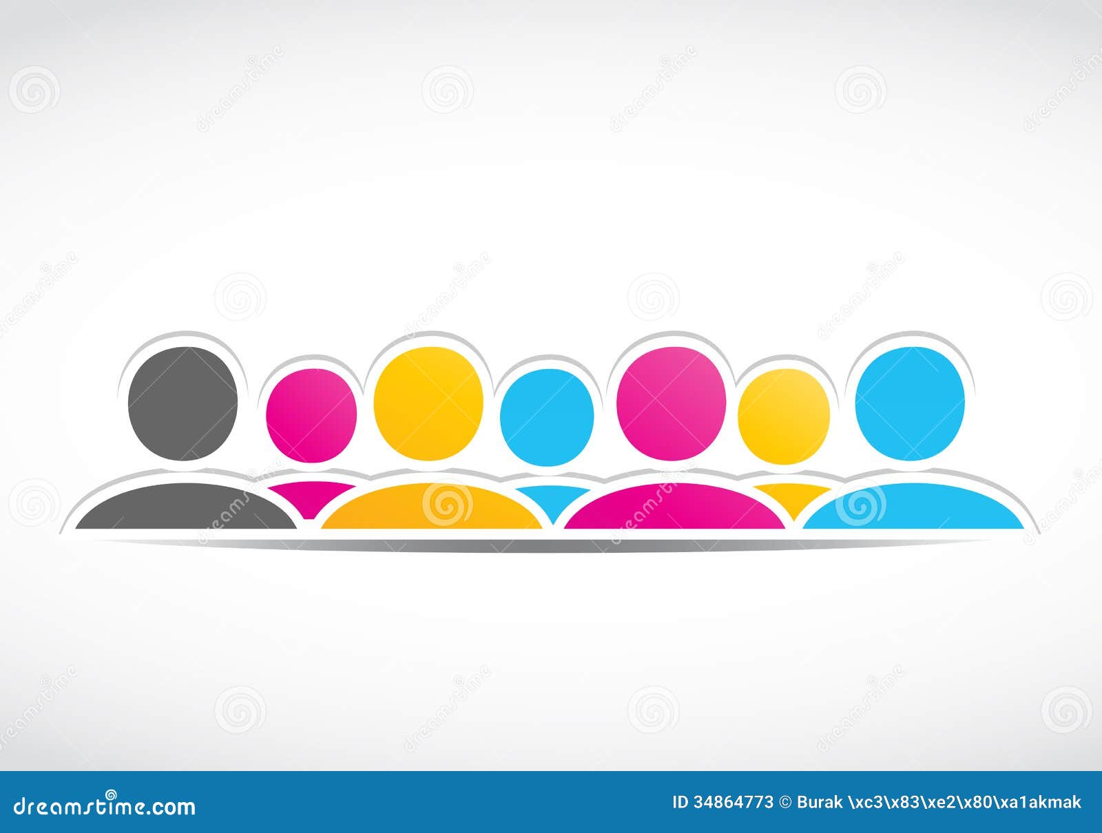Group Of Abstract Diverse Colorful People Posing Together. Vector ...