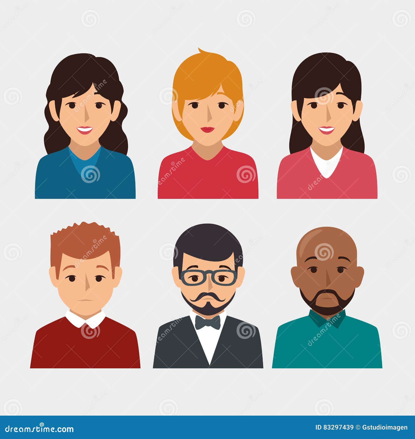 People Group Avatar Character Stock Illustration - Illustration of ...