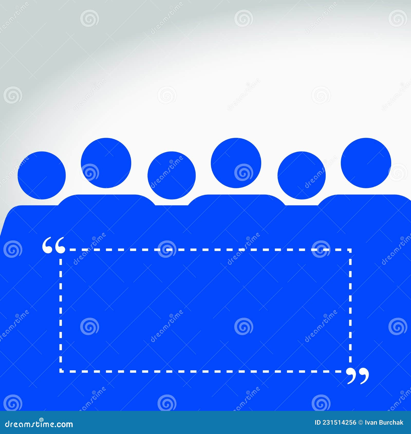People Group Blue Quotation Background. Vector Illustration Stock ...