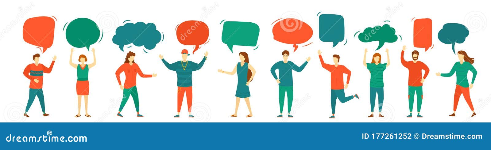 People Group Chat. stock vector. Illustration of flat - 177261252