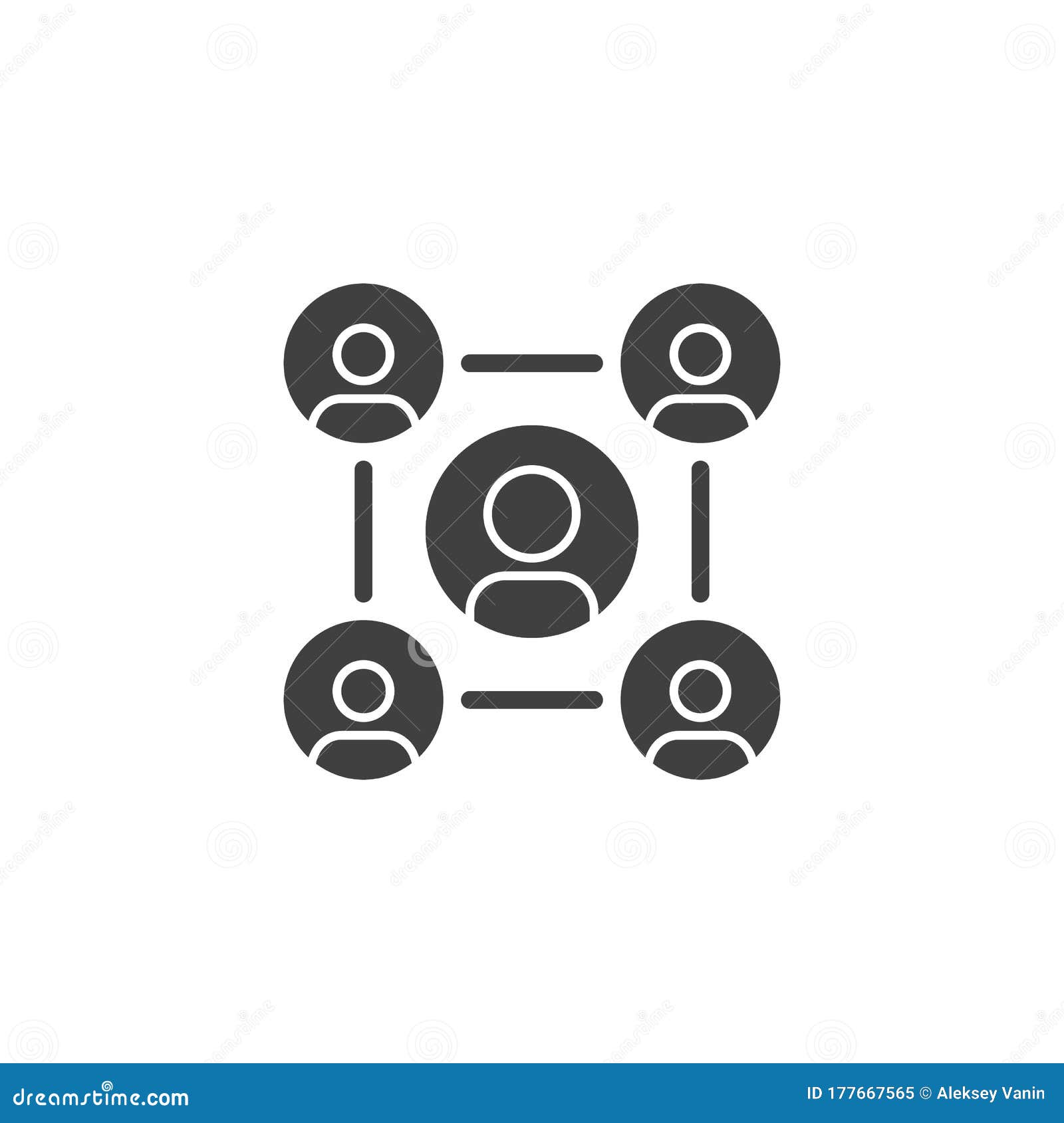 People Group Connection Vector Icon Stock Vector - Illustration of flat ...