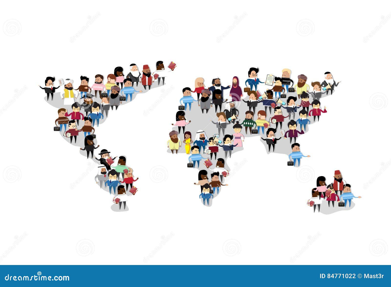 People Group Crowd World Map International Communication Stock Vector ...