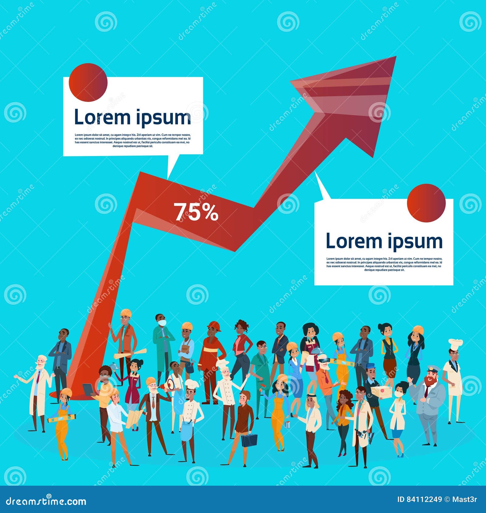 People Group Different Occupation Set, Employees Mix Race Workers Graph ...