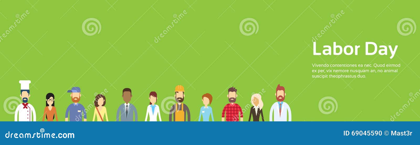 People Group, Different Profession, Labor Day May Holiday Banner with ...