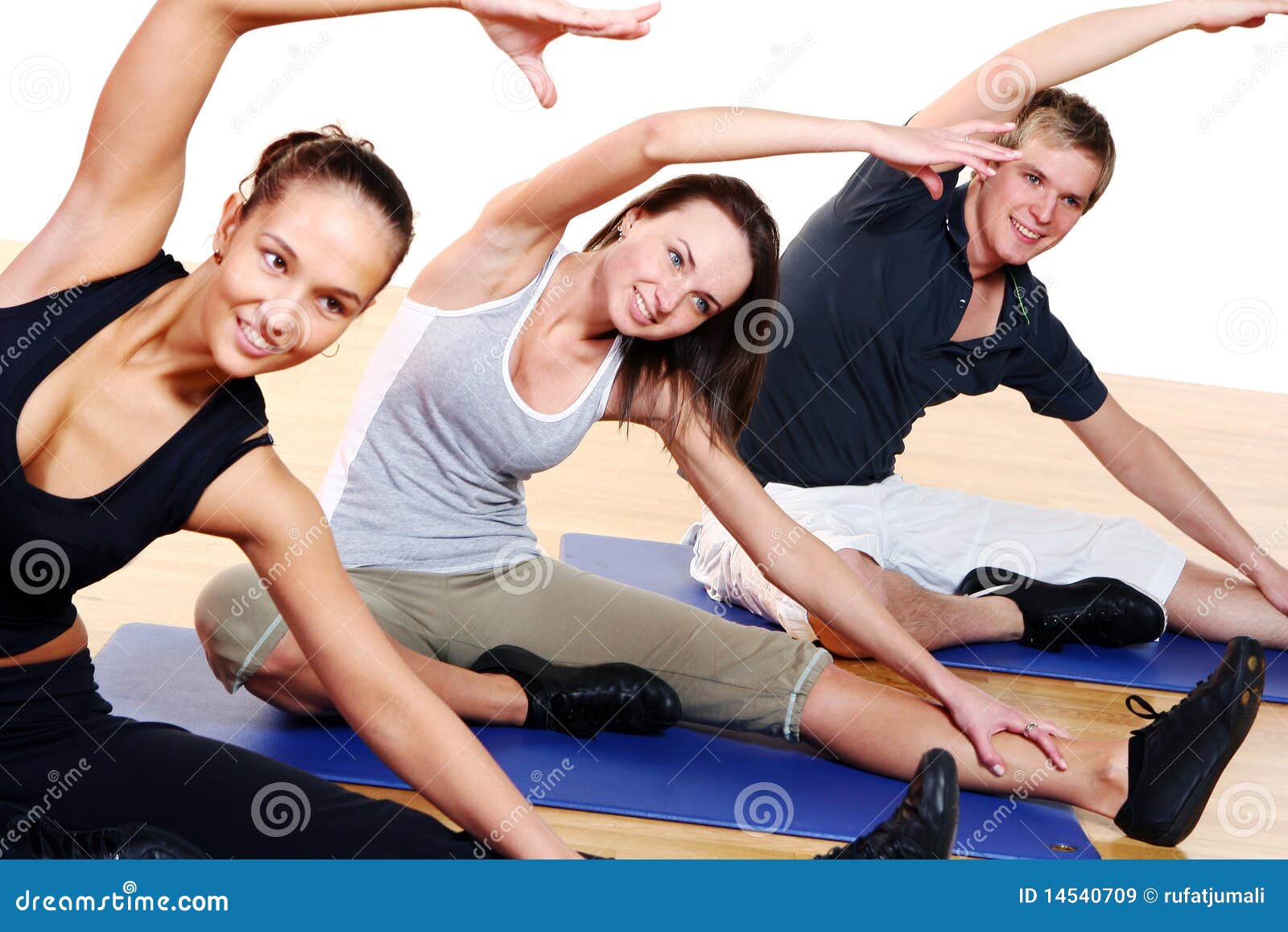 People Group Doing Fitness Exercises Stock Image - Image of exercise ...