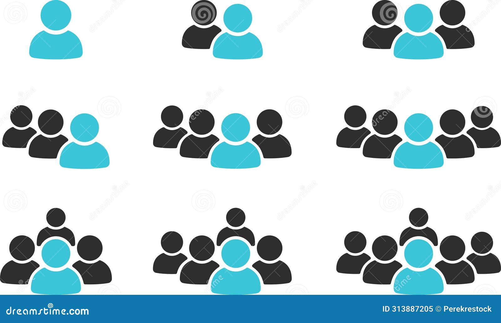 People Group Flat Icons As Concept of Targeting and Focusing on Target ...