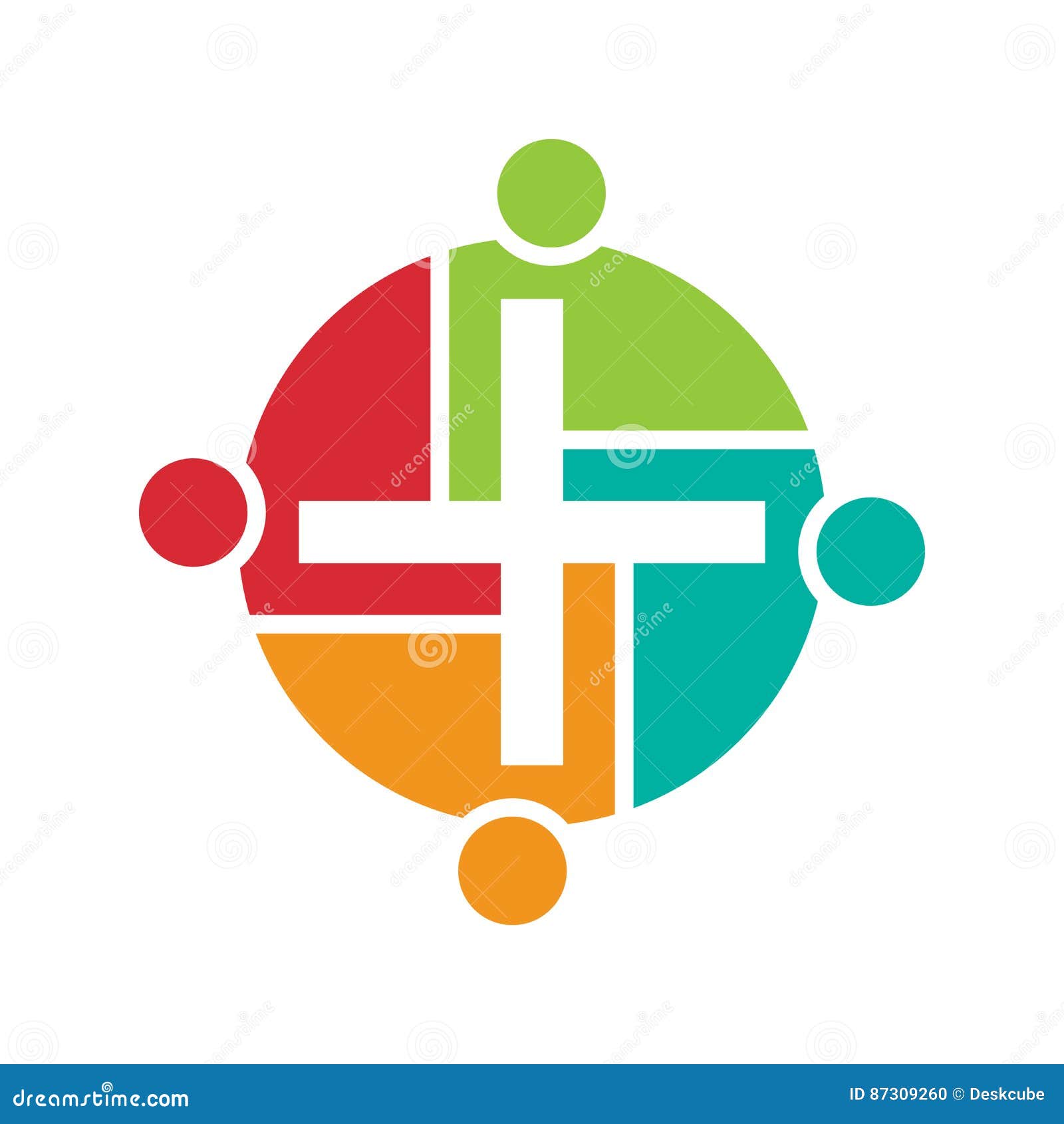 People Group Forming a Cross Inside Illustration Stock Illustration ...