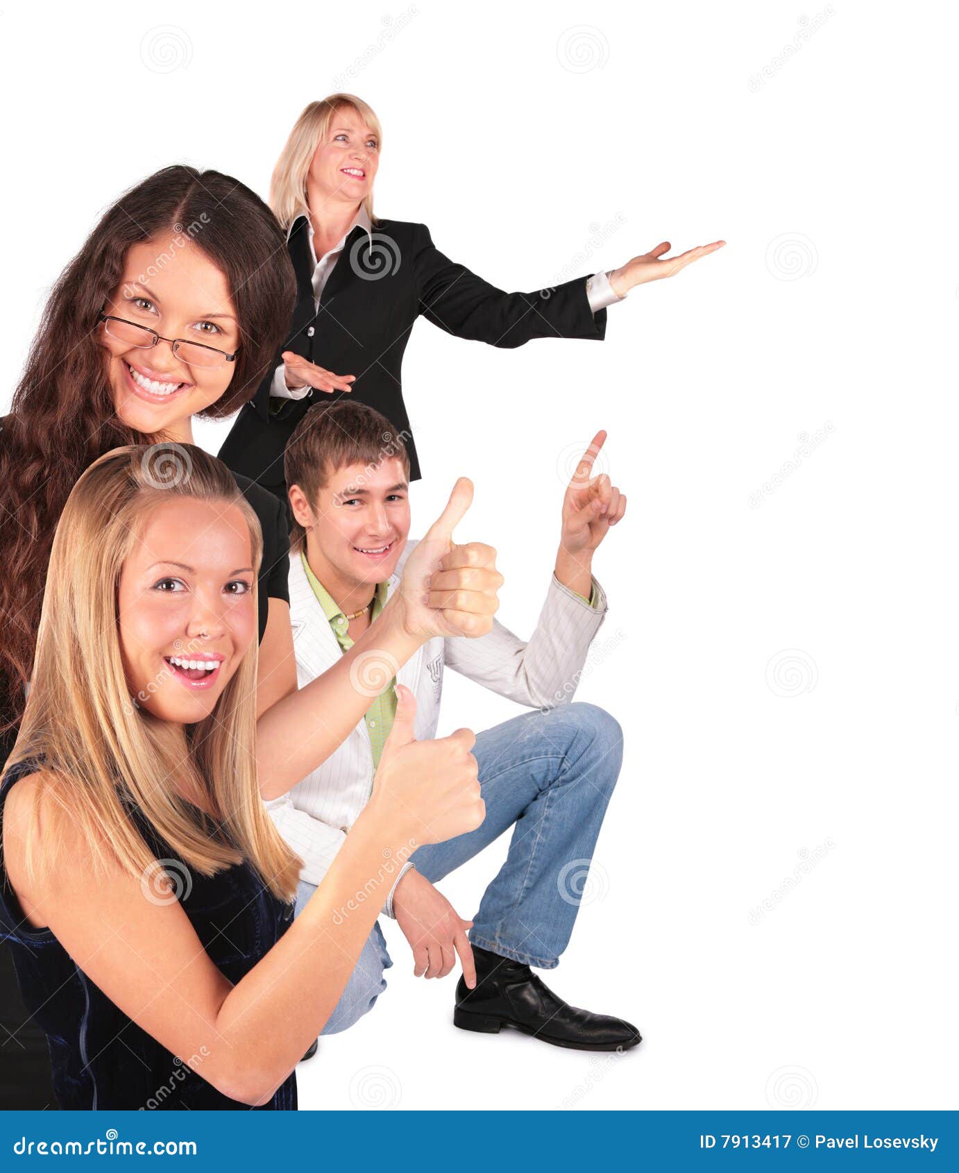 People Group Gesturing Showing Stock Image - Image of smile, office ...