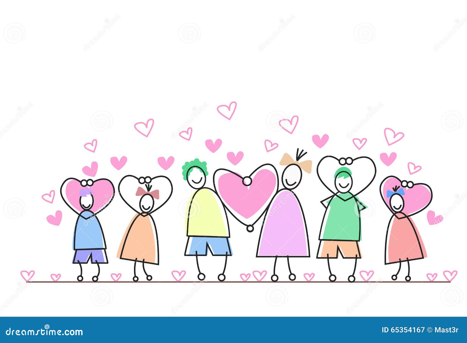 Drawing Of People Holding Hands In A Heart