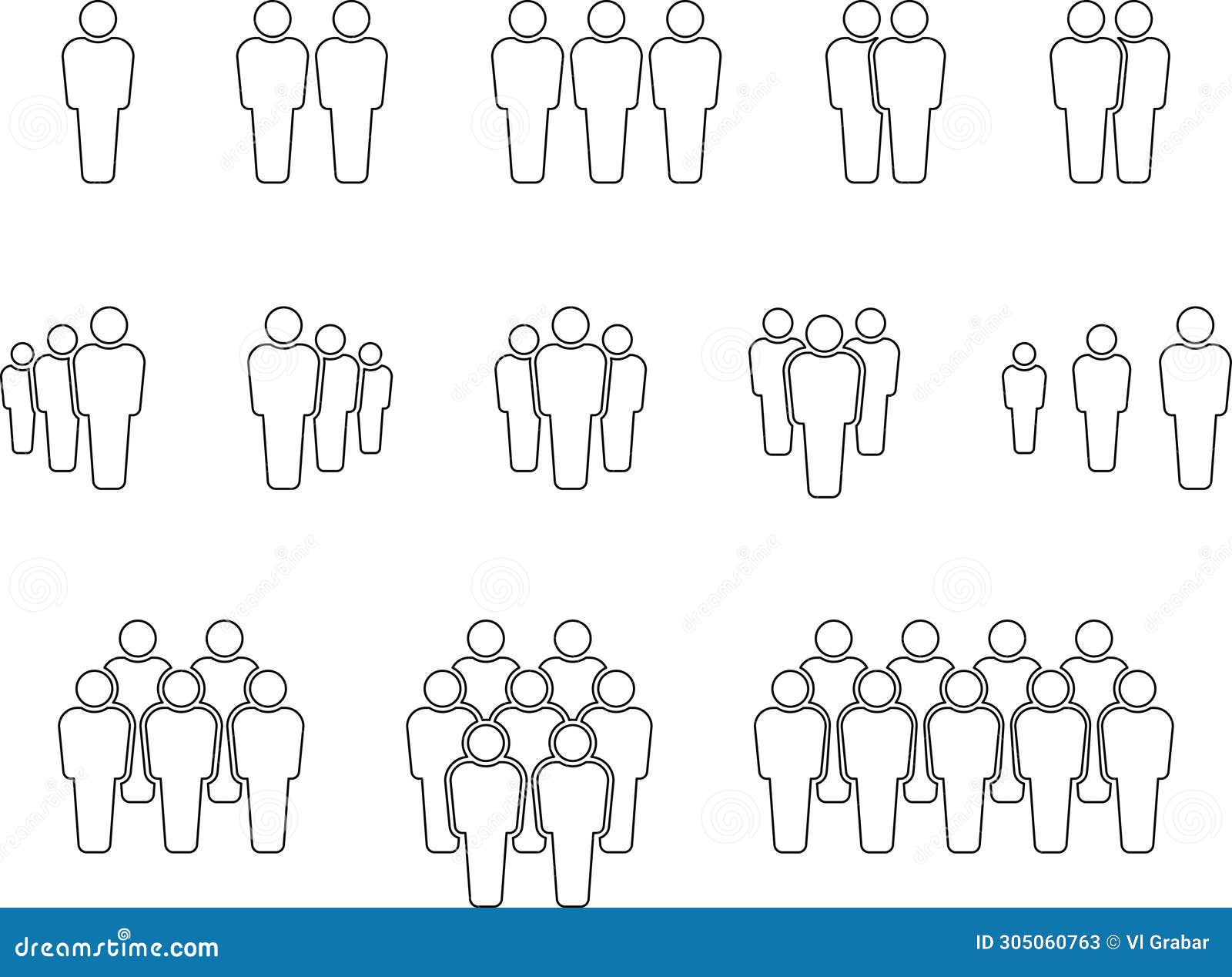 People Group Icon Set Team Worker User. Employee People Group Icon Team ...