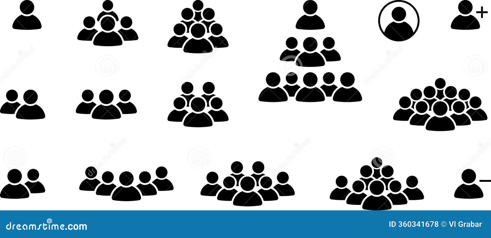 People Group Icon Set. Team of Worker. User Profile Symbol. Group of ...