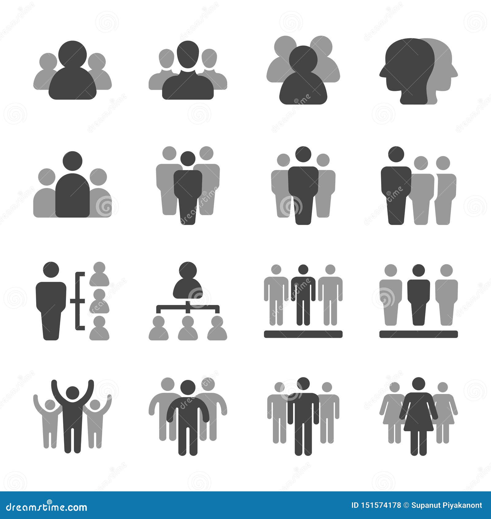 People and group icon set stock vector. Illustration of organization ...