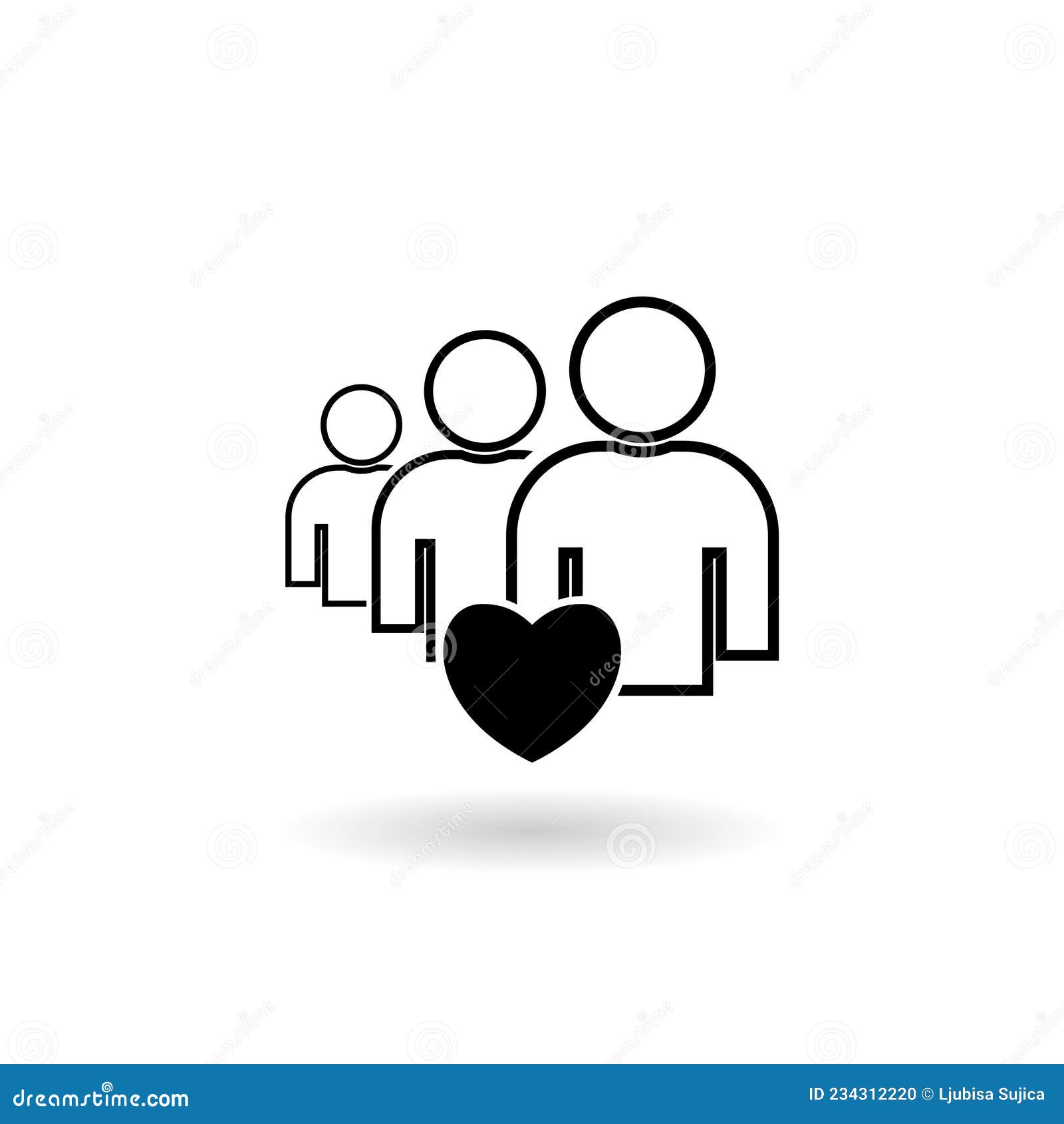 People Group Icon with Shadow Stock Vector - Illustration of company ...