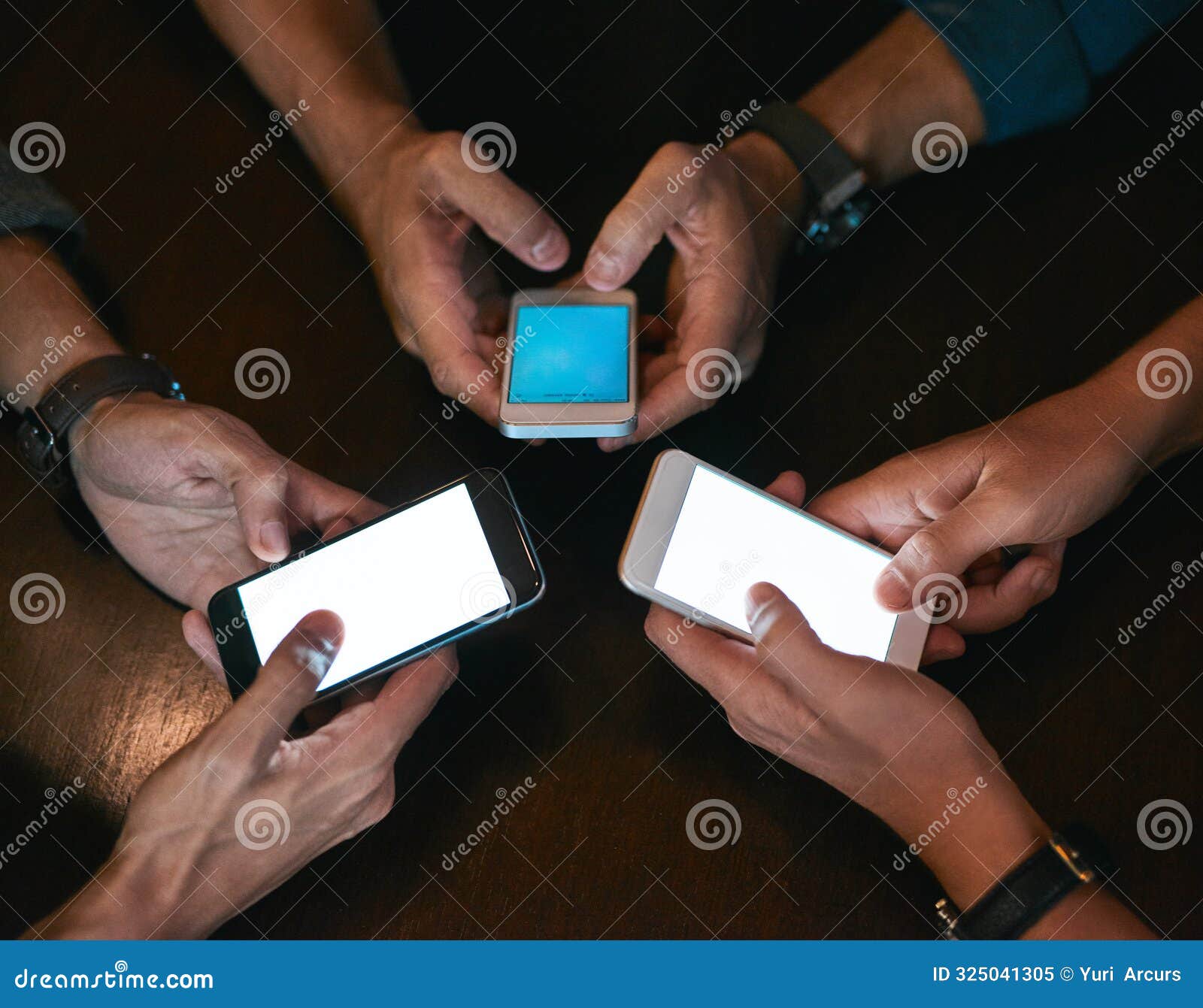 People, Group and Phone with Mockup Screen for Promotion, Networking ...
