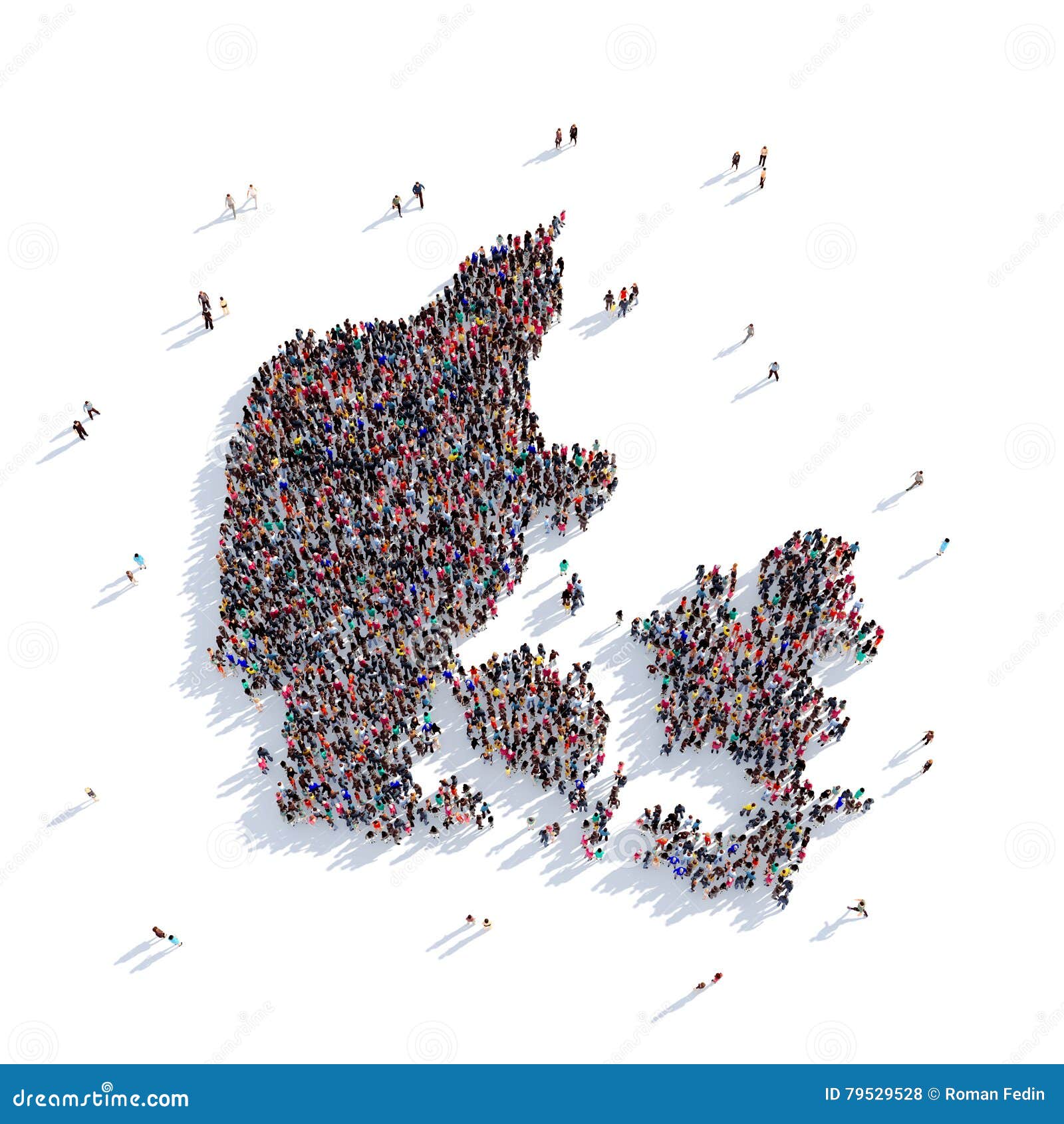 People Group Shape Map Denmark Stock Illustration - Illustration of ...