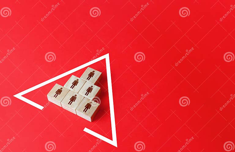People Grouped in an Triangle Arrow. Purposeful Movement. Combining ...